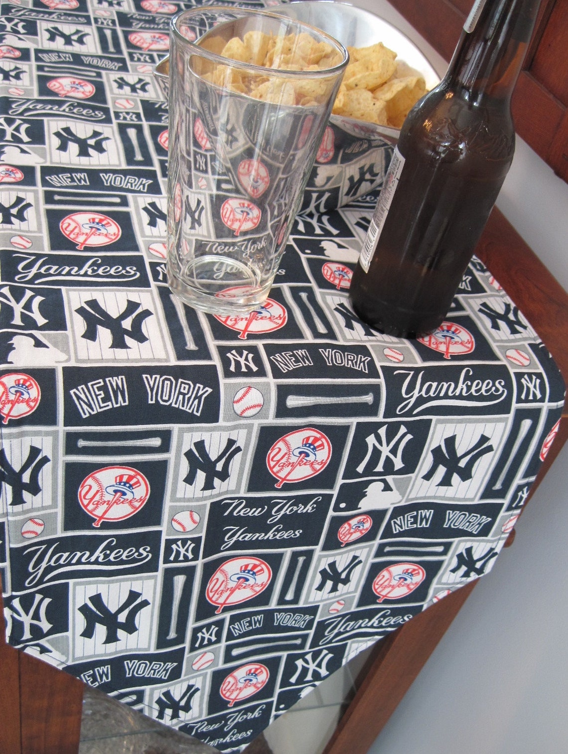 54 Yankees Table Runner Reversible Blue Stars Table - Etsy