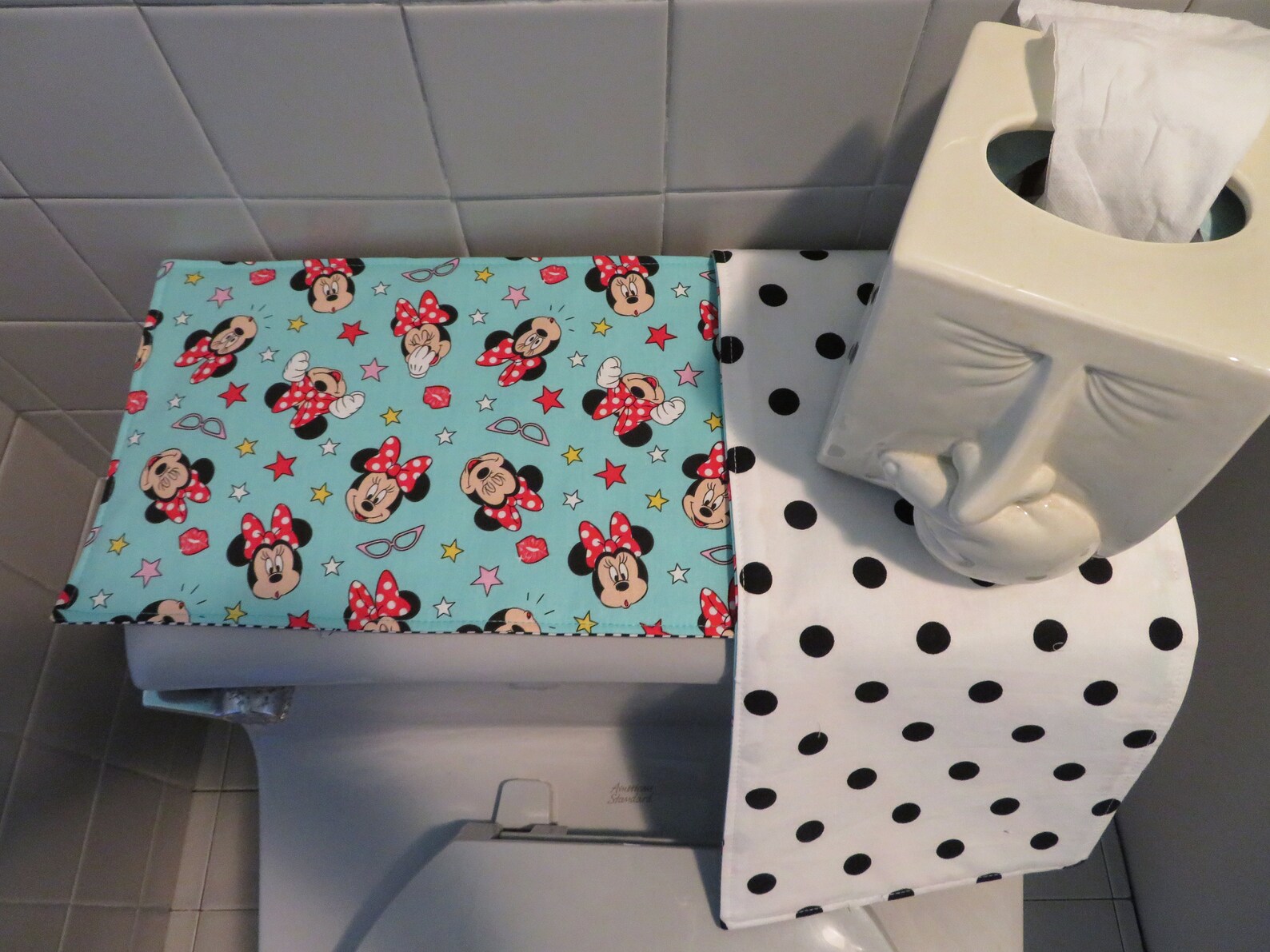 Minnie Mouse Toilet Tank Runner Disney Toilet Tank Topper Aqua | Etsy