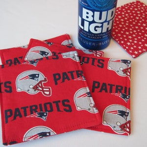 NE Patriots Coasters Reversible Set of 4 or 6 NFL Coasters | Etsy