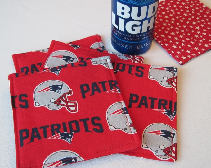 NE Patriots Coasters Reversible Set of 4 or 6 NFL Coasters - Etsy