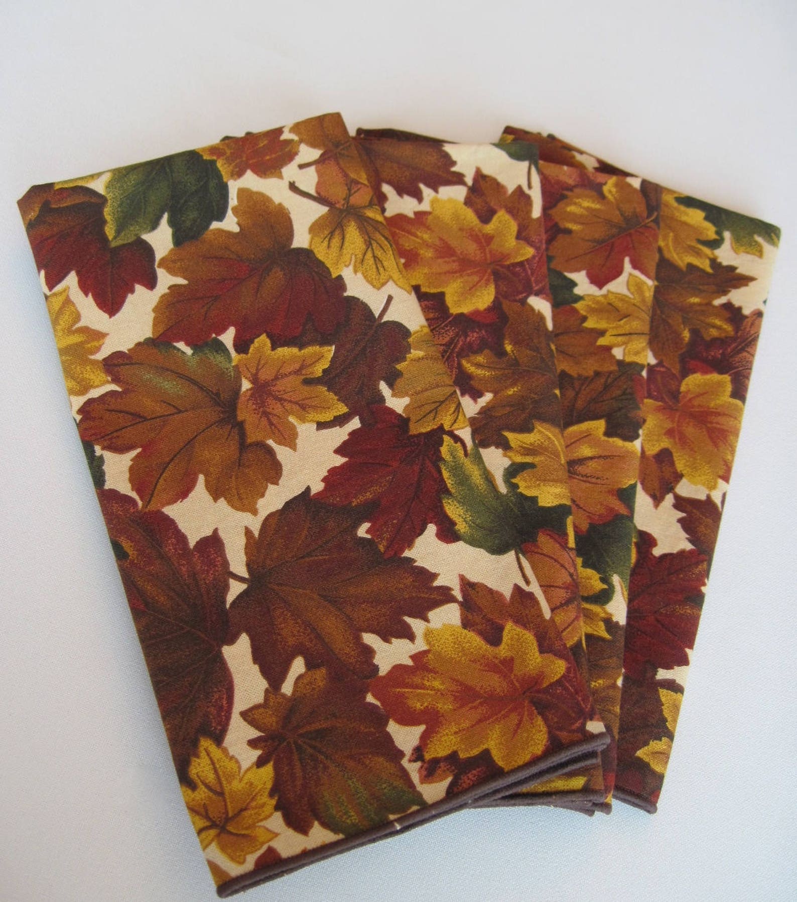 Thanksgiving Fall Coasters Mug Rugs Reversible Rustic Fall Leaves Brown ...