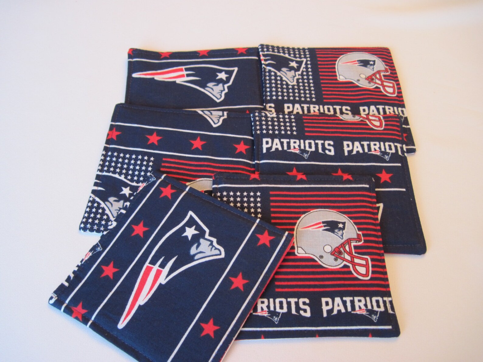 NE Patriots Coasters Reversible Set of 4 or 6 NFL Coasters Boston ...
