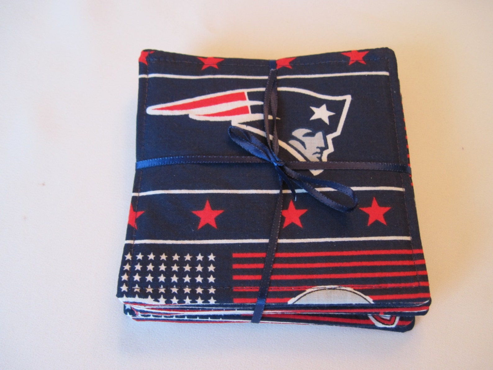 NE Patriots Coasters Reversible Set of 4 or 6 NFL Coasters Boston ...