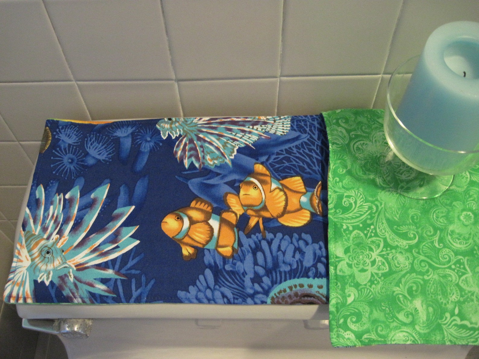 Tropical Fish Toilet Tank Runner Nautical Toilet Tank Topper Blue ...