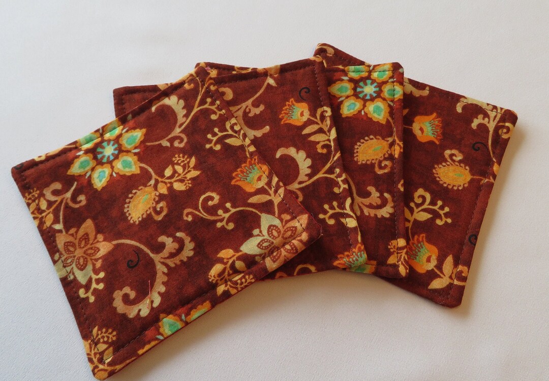 SALE Burgundy Coasters Reversible Set 4 Southwest Coasters//mug Rugs ...