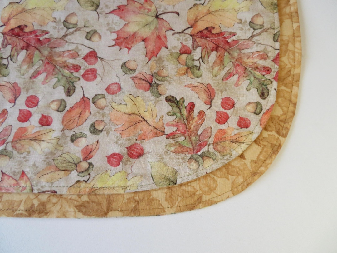 Fall Leaves Oval Placemats Reversible Set of 4 or 6 Rustic Oval ...