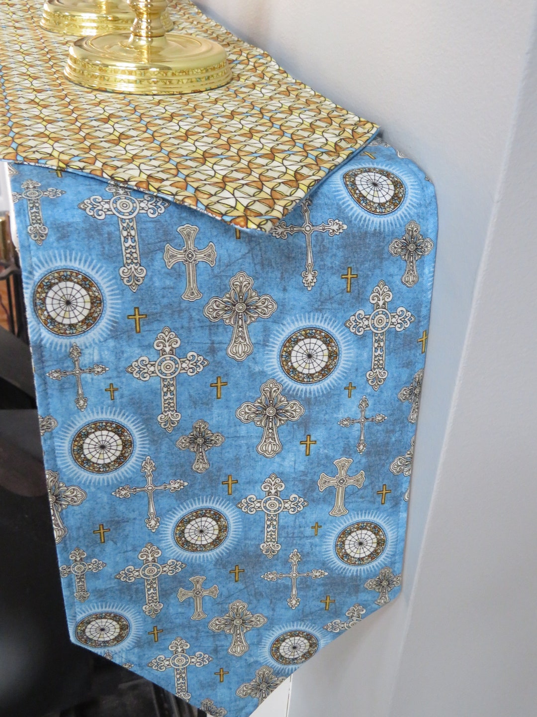 90" Confirmation Baptism Narrow Table Runner Mantle Scarf Religious ...