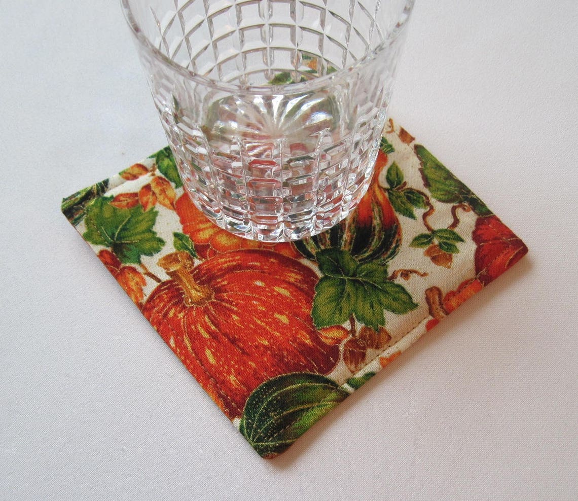 Fall Coasters 4 or 6 Mug Rugs Reversible Thanksgiving Coasters - Etsy