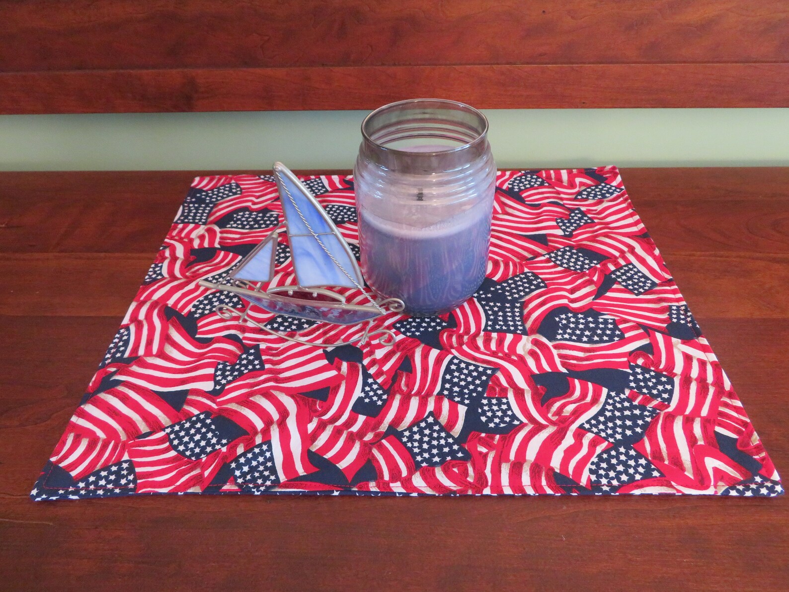 American Flag Centerpiece Table Topper Reversible Red White - Etsy