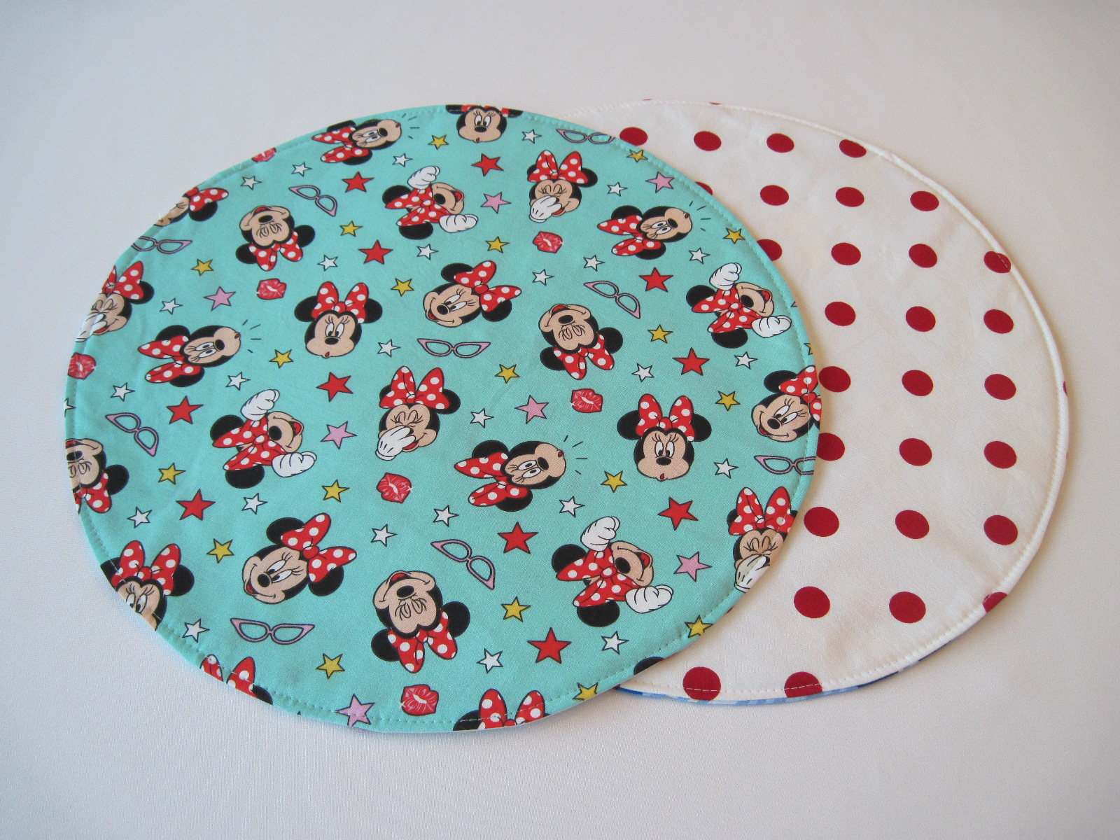 Mickey Minnie Mouse Round Placemat set Reversible Disney | Etsy