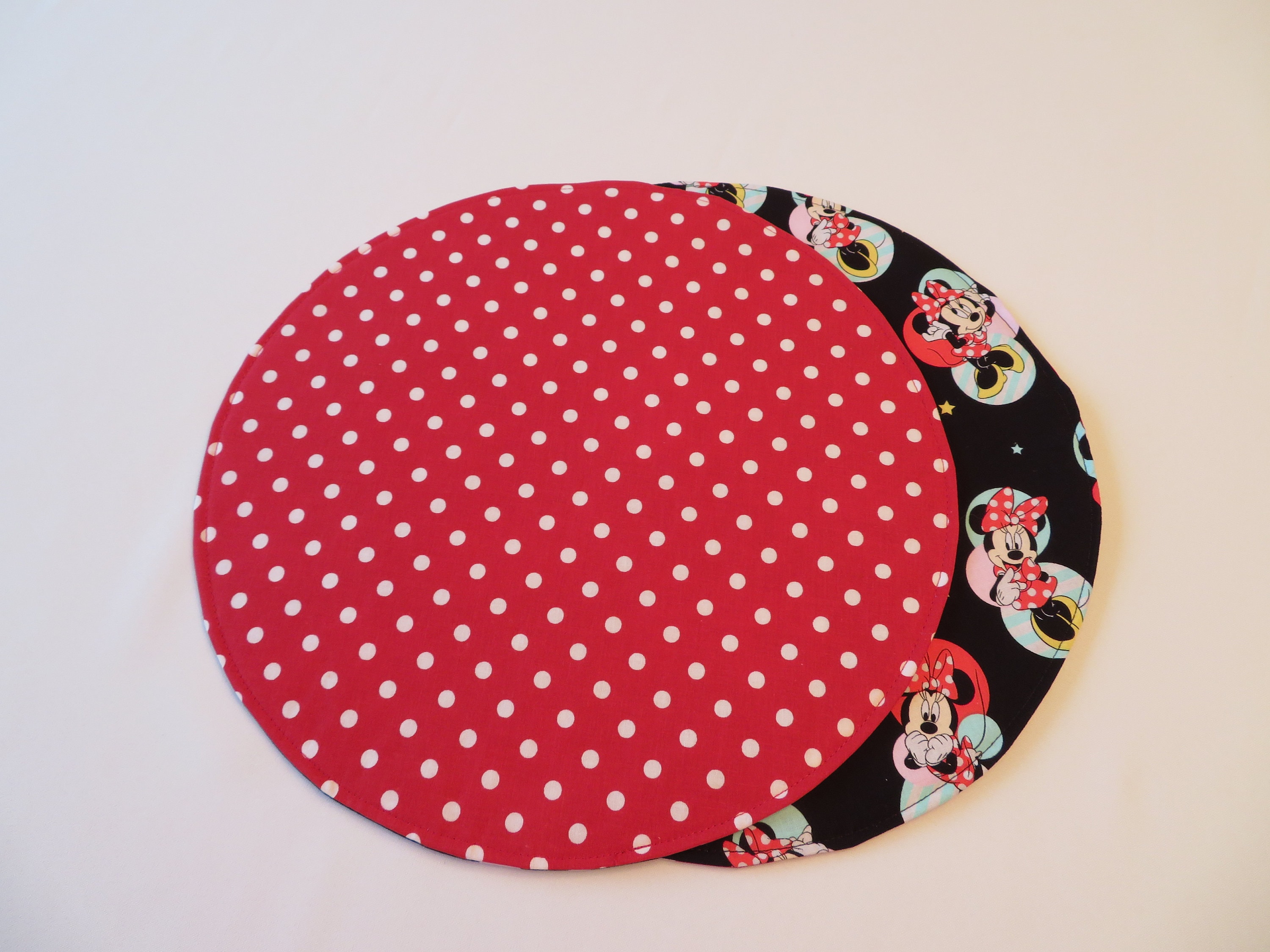 Mickey Minnie Mouse Round Placemat Set Reversible Disney Placemats ...