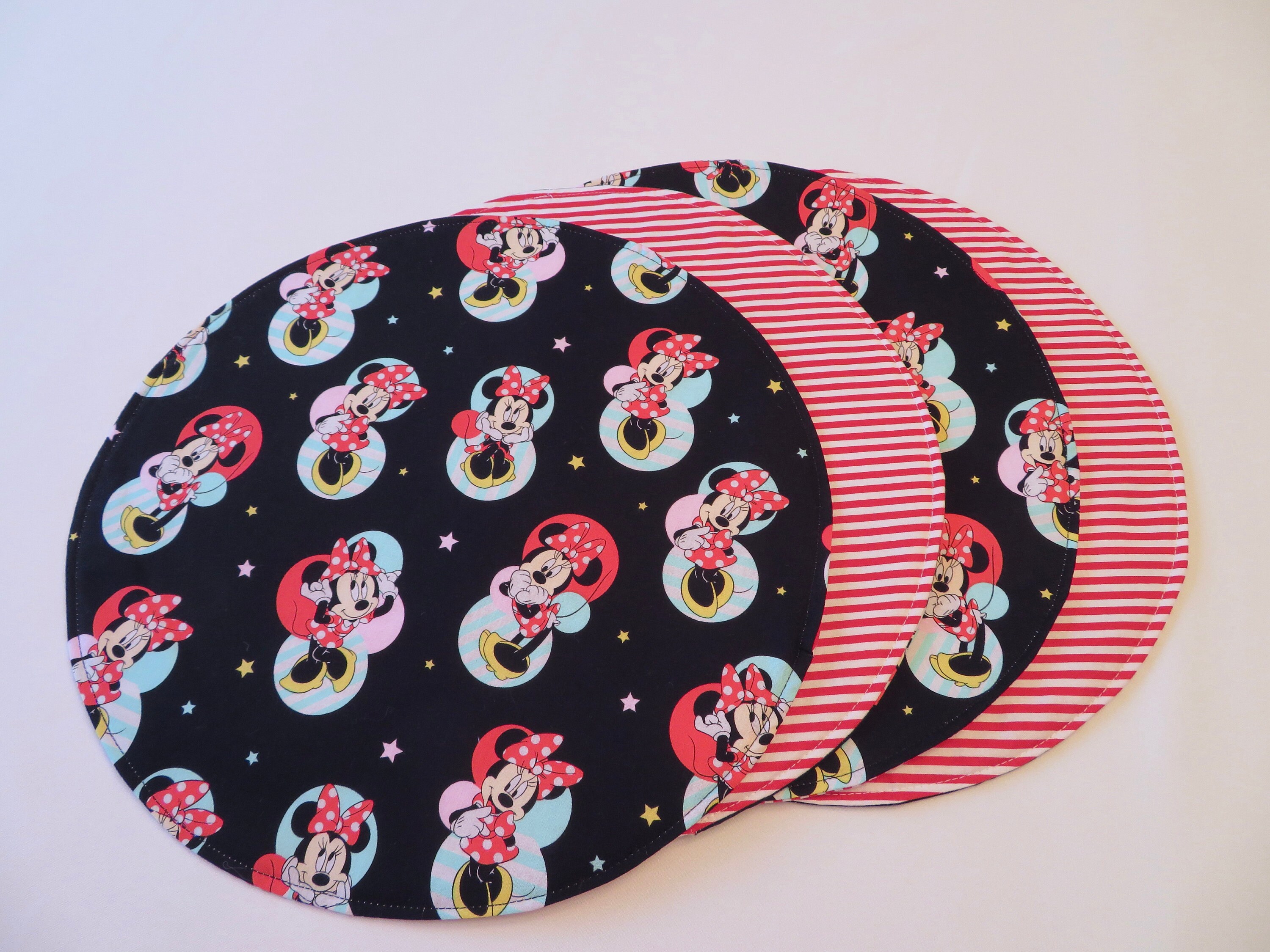 Mickey Minnie Mouse Round Placemat set Reversible Disney | Etsy