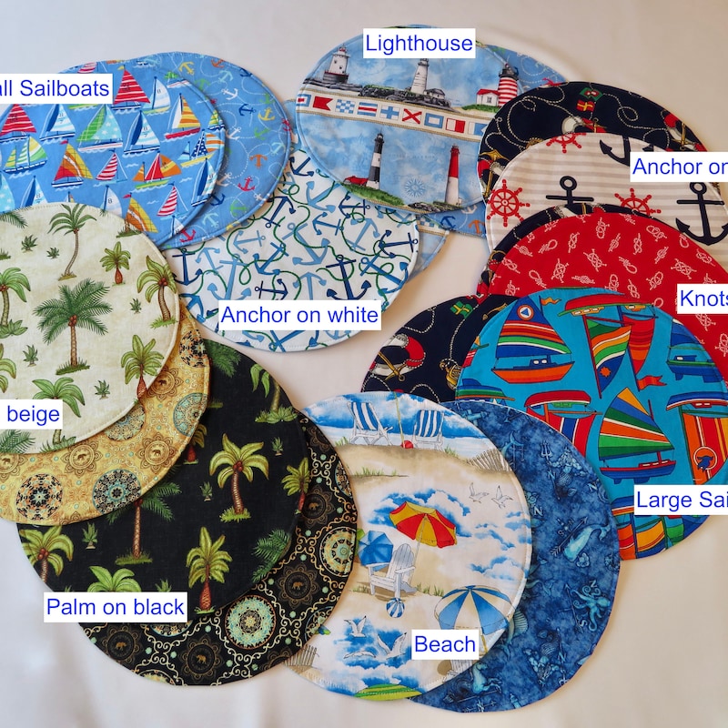Blue Anchor Placemats - Etsy