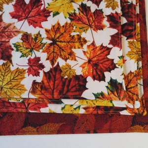 Autumn Fall Leaves Placemats Reversible Set 4 or 6 Large Autumn Leaf ...