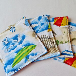 Summer Beach Coasters Set 4 Reversible Seaside Coaster - Etsy