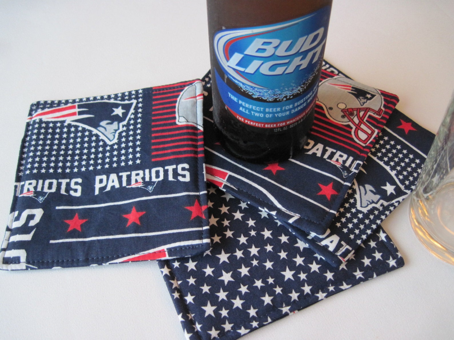 NE Patriots Coasters Reversible Set of 4 or 6 NFL Coasters Boston ...