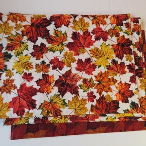 Autumn Fall Leaves Placemats Reversible Set 4 or 6 Large Autumn Leaf ...