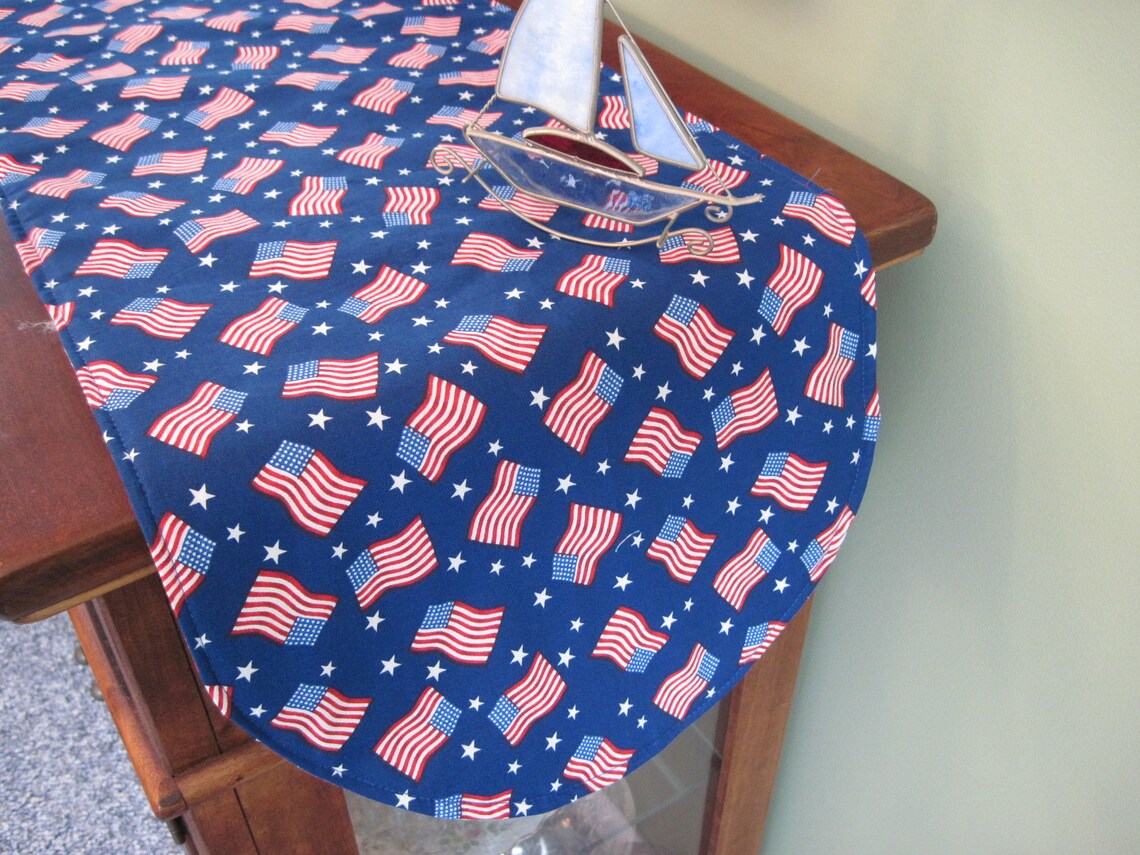 36 Flag Table Runner Reversible Red White and Blue Table | Etsy