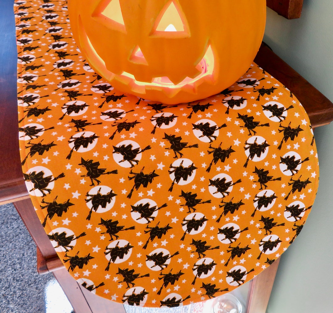 36" Halloween Witch Table Runner Reversible Candy Corn Table Runner ...