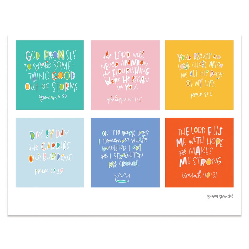 Hand-lettered Rainbow Verse Cards - Etsy
