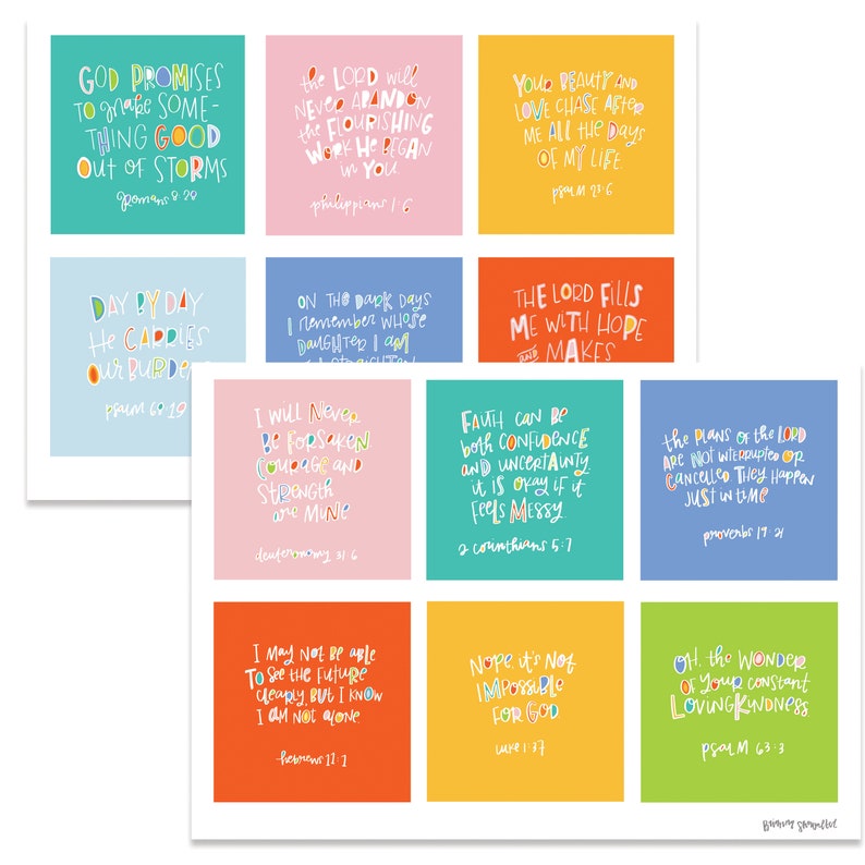 Hand-lettered Rainbow Verse Cards - Etsy