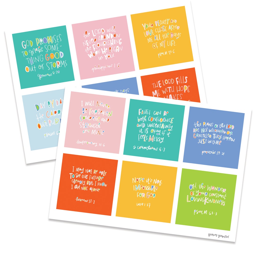 Hand-lettered Rainbow Verse Cards - Etsy