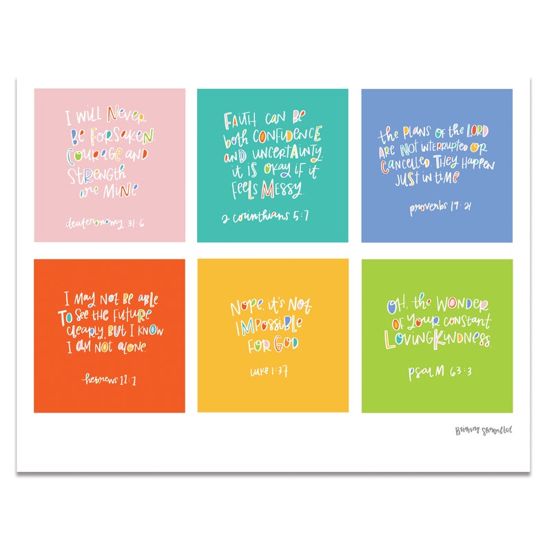 Hand-lettered Rainbow Verse Cards - Etsy