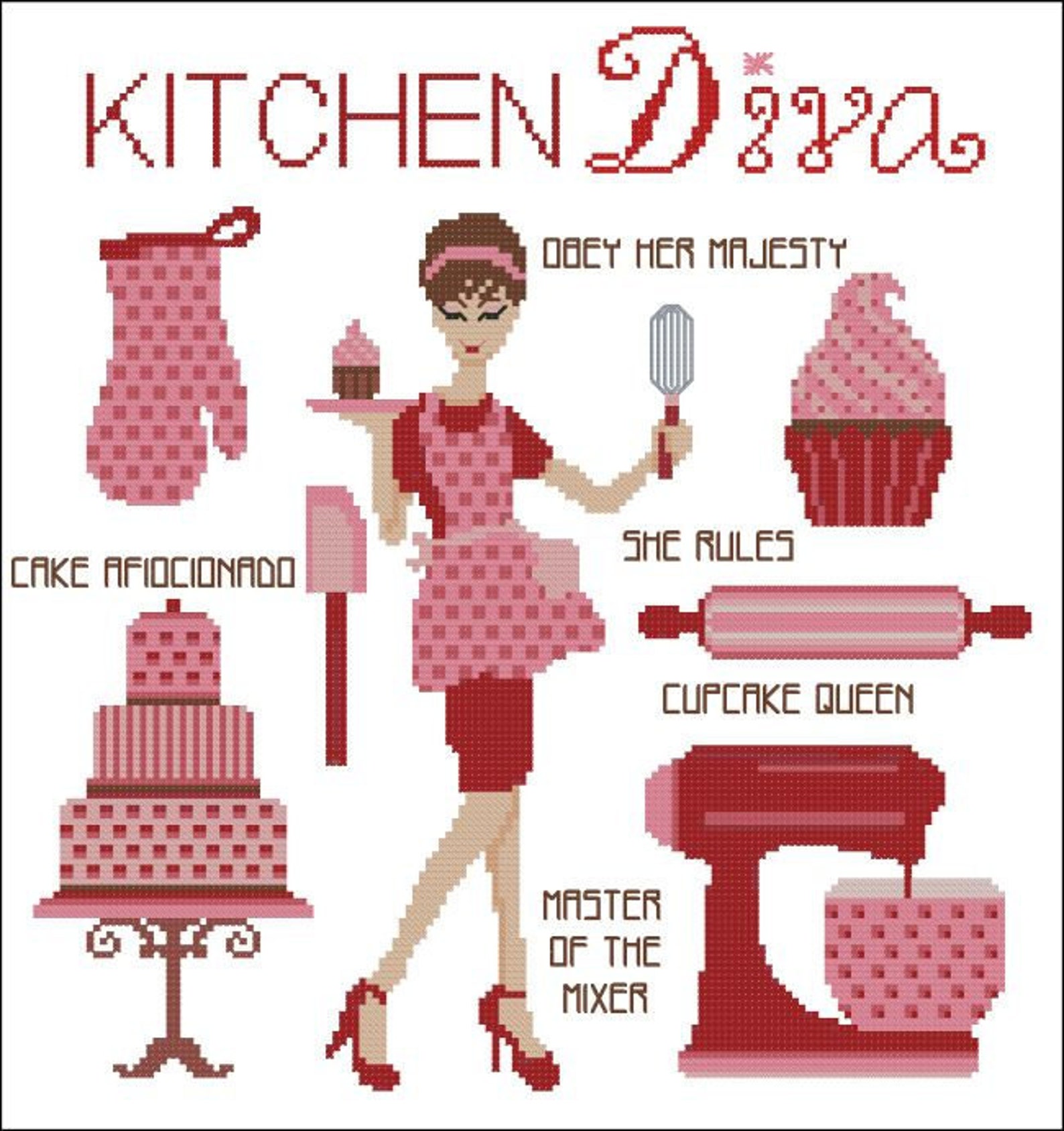 Kitchen Diva Cross Stitch PDF Chart - Etsy