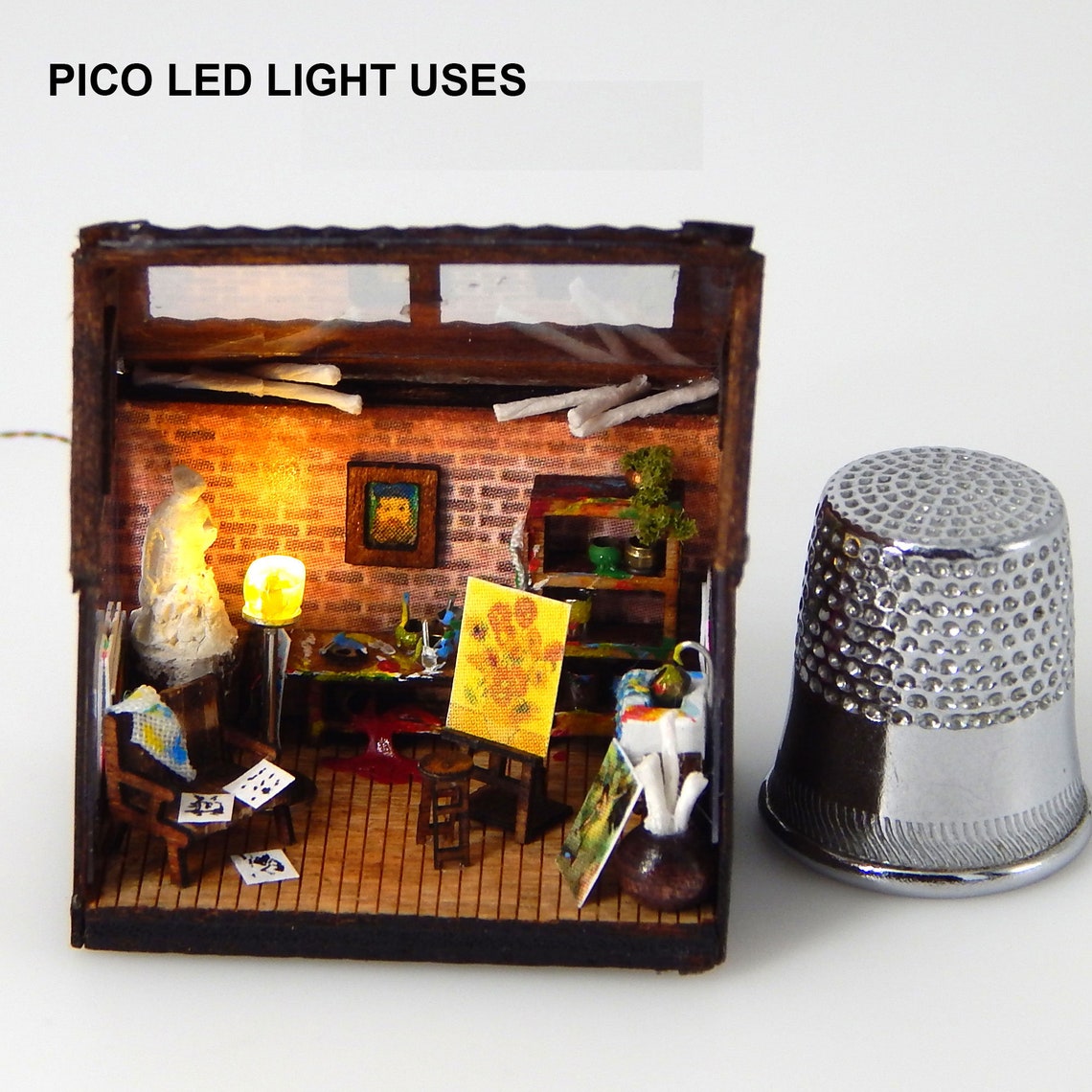 2 Pico LED Lighting Kit for 1/144, 1/48, 1/24 Scale Dollhouse ...