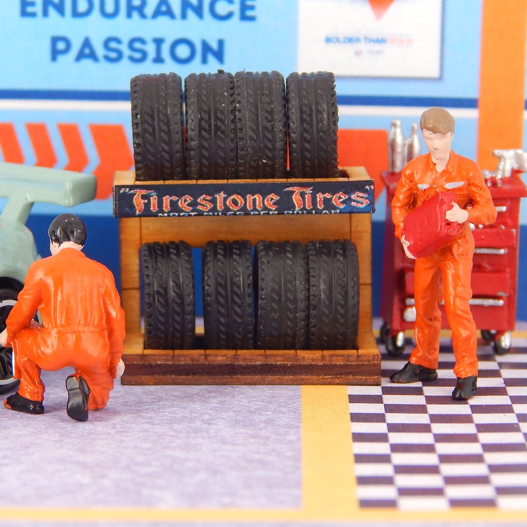 1/64 Diorama Model Tire Rack DOUBLE RACK Vintage Wood Model City Model ...