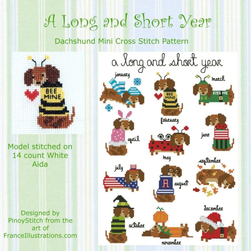 Seasonal Dog Cross Stitch - Etsy