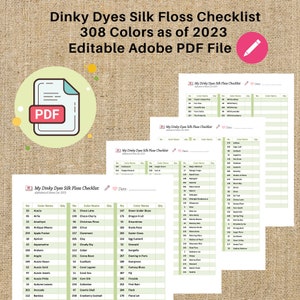 Editable DMC Checklist Grid Design Gentle Art Checklist Weeks Dye ...