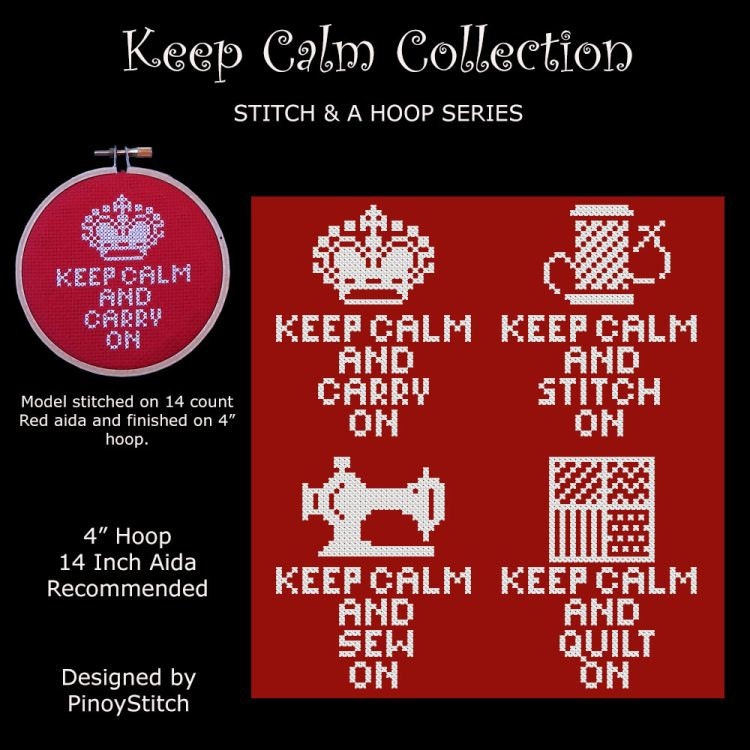 Stitch and a Hoop Keep Calm Collection Cross Stitch PDF - Etsy