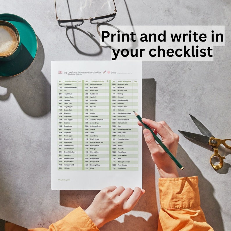Editable Dinky Dyes Silk Embroidery Floss Checklist 2023 - Etsy