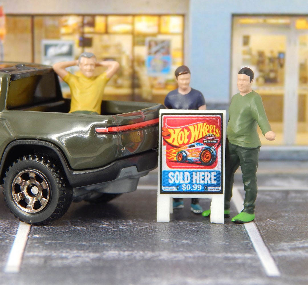 1/64 Diorama Display STREET SIGNS SIDEWALK Model City Scene Accessory S ...