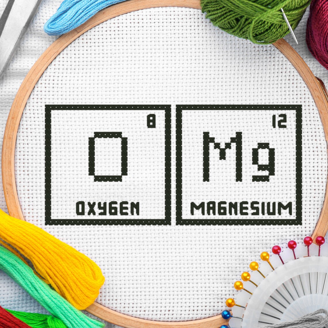 Periodic Elements DIY Nerdy Cross Stitch PDF Cross Stitch - Etsy