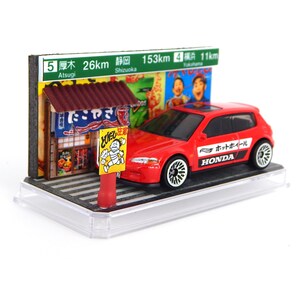1/64 Diecast Car Diorama Japanese Honda Civic Mini Diorama Japan Street ...