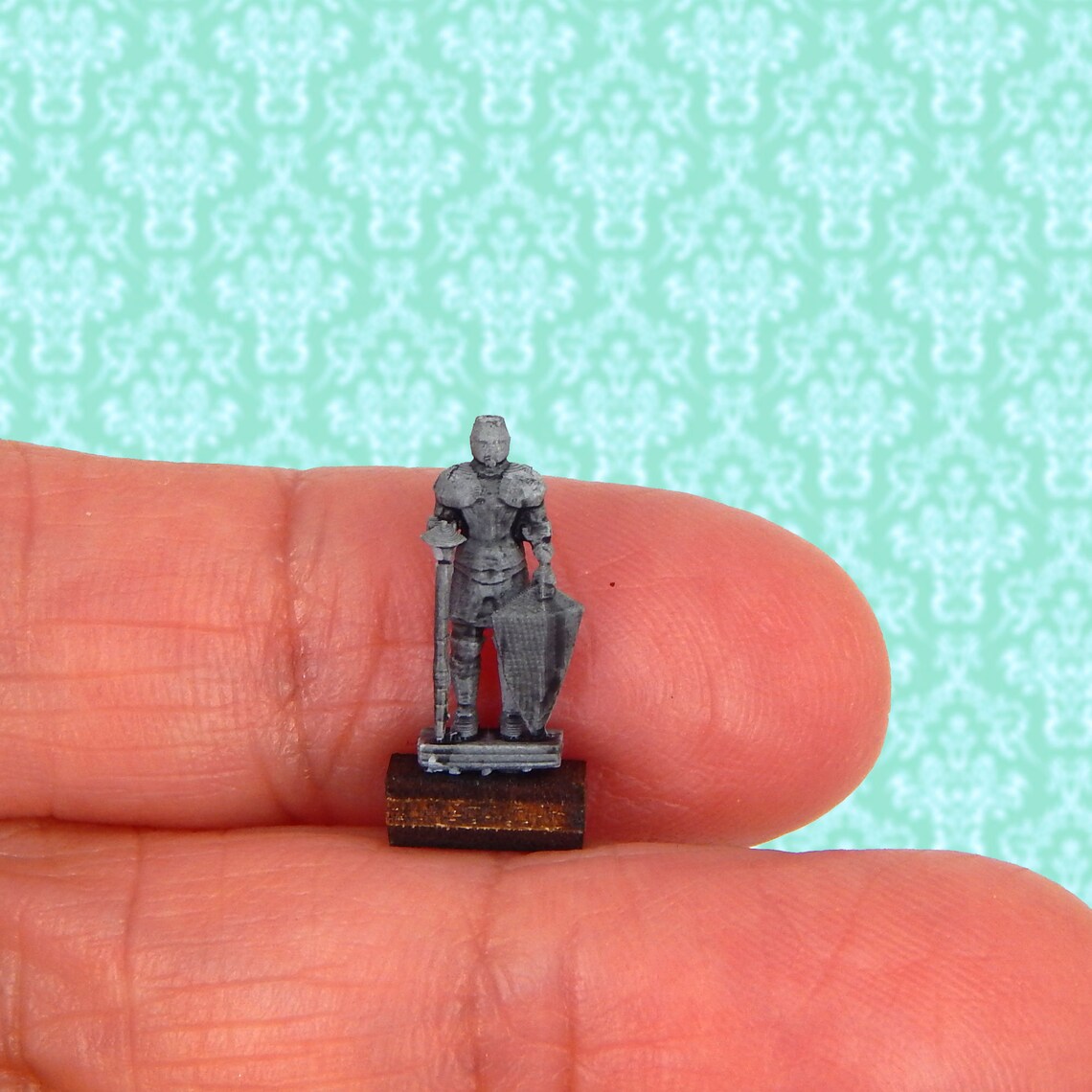 1/144th Scale Dollhouse Miniature Knight Statue on Wood N | Etsy