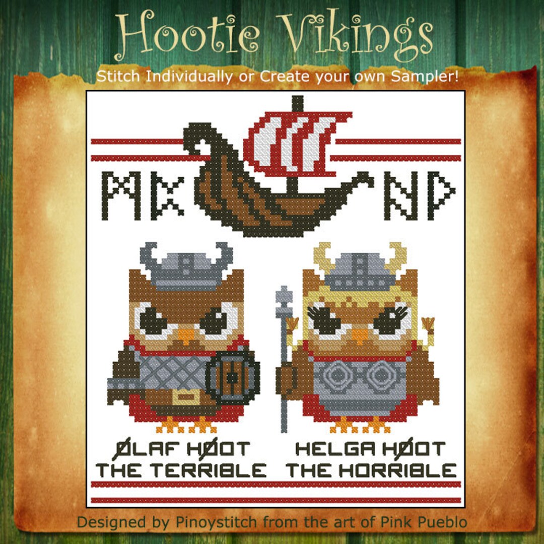 Hootie Vikings Cross Stitch Pattern PDF Chart - Etsy