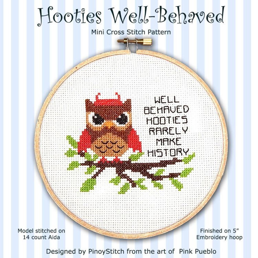 Hooties Well-behaved Cross Stitch PDF Chart - Etsy