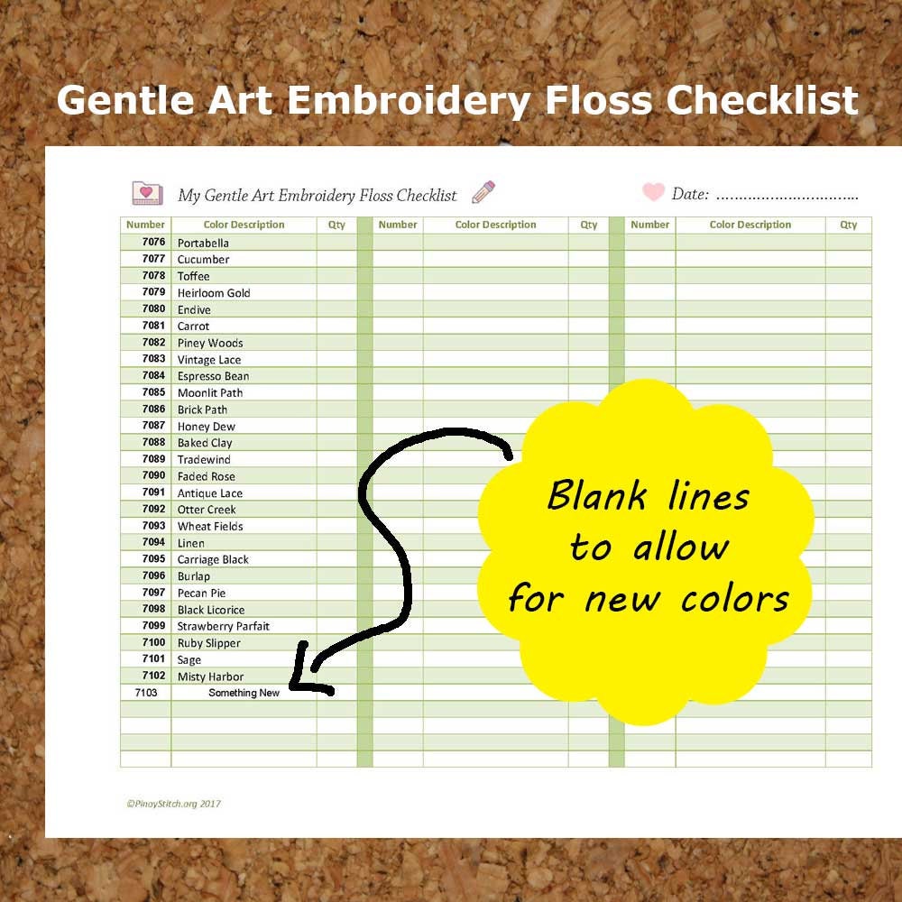 Editable DMC Checklist Grid Design Gentle Art Checklist Weeks - Etsy Canada