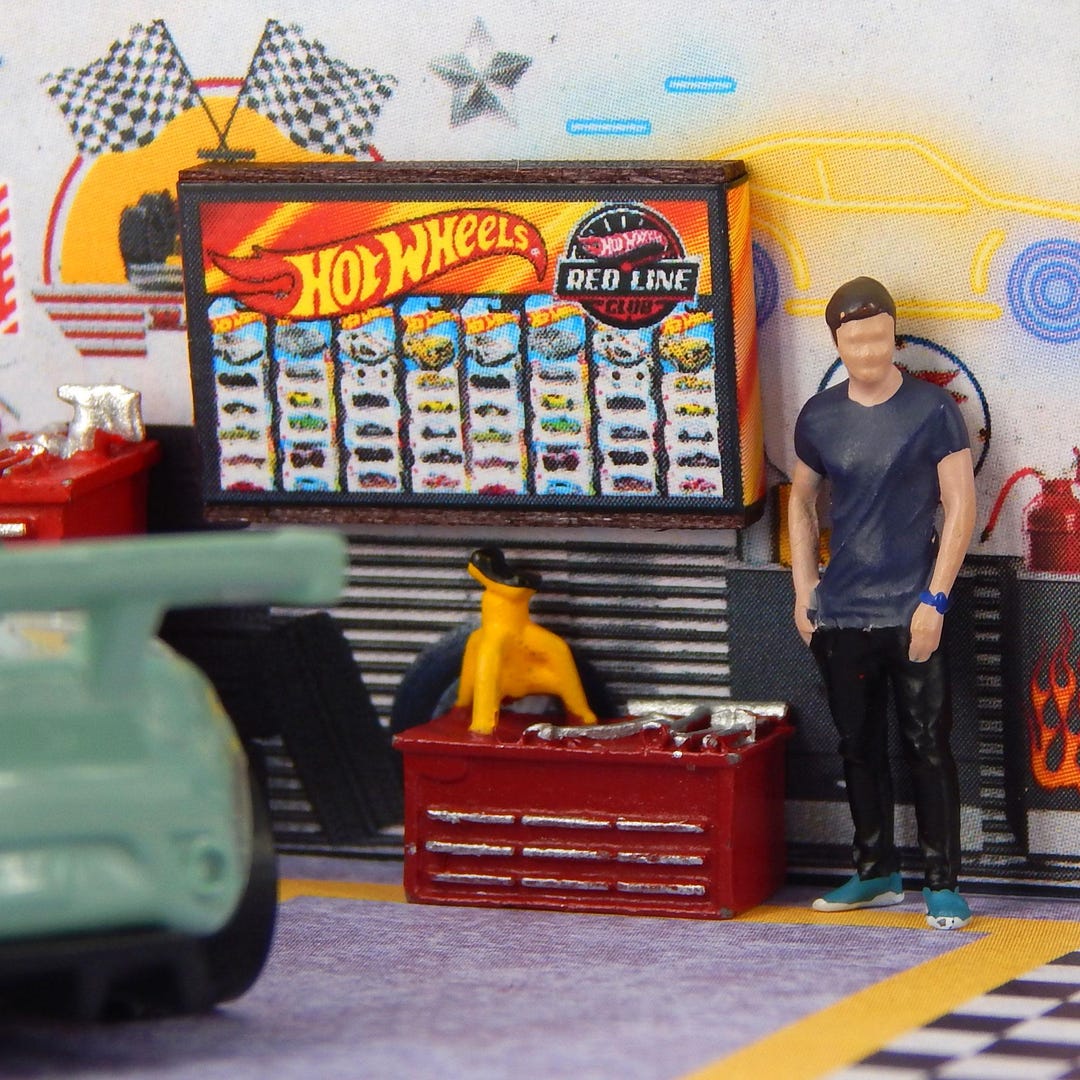 1/64 Scale or S Scale Diecast Model Car WALL DISPLAY Diorama Supply ...