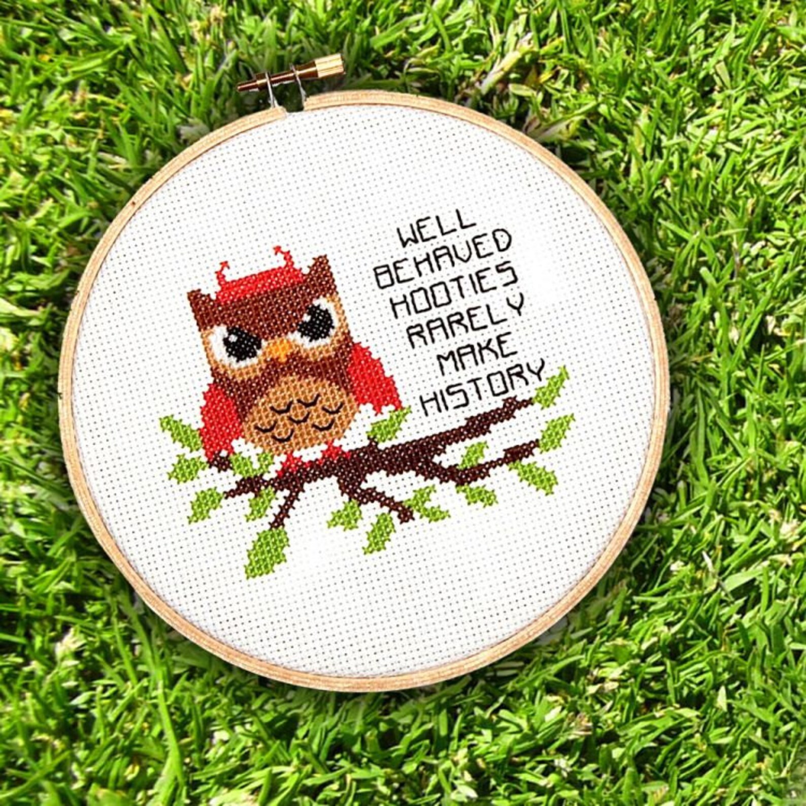 Hooties Well-behaved Cross Stitch PDF Chart - Etsy