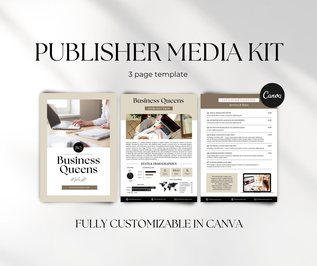 Professional Publisher Editable Media Kit for Online Magazine ...