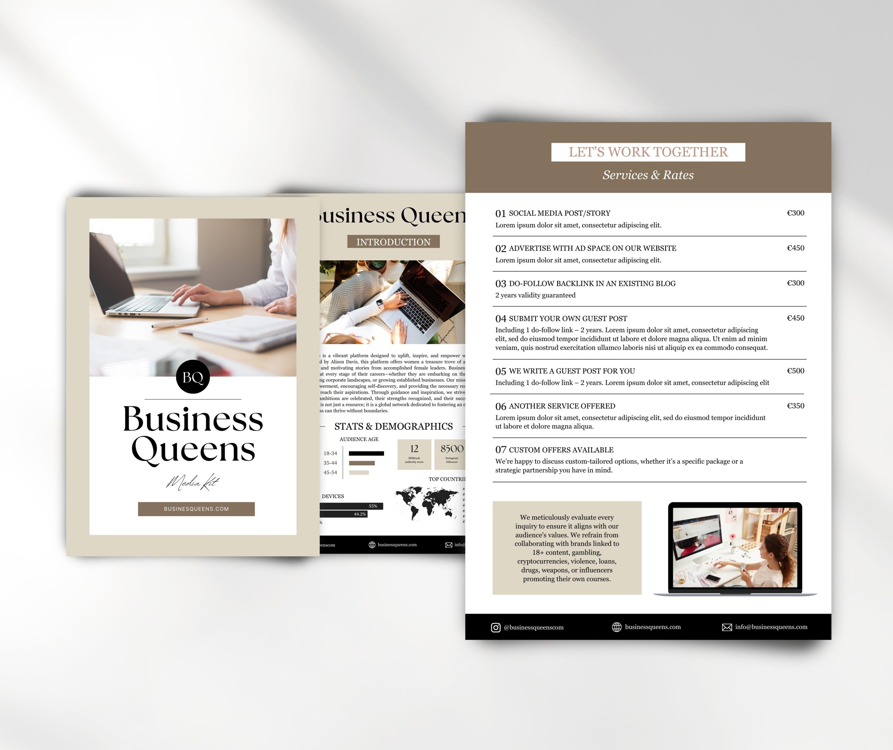 Professional Publisher Editable Media Kit for Online Magazine ...
