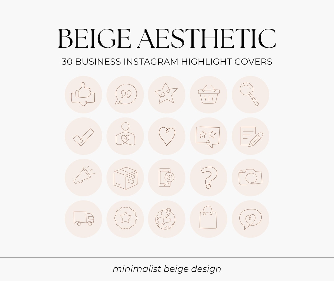 30 Business Instagram Highlight Covers, Beige and Brown Aesthetic ...