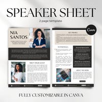 Media Kit Template for a Speaker, Business Coach, Book Author, Speaker ...