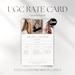 UGC Rate Card Template Canva, Content Creator Pricing Sheet, User ...