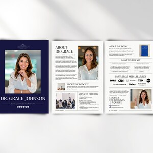 Speaker Media Kit Template, Speaker Sheet Canva Template, EPK for ...