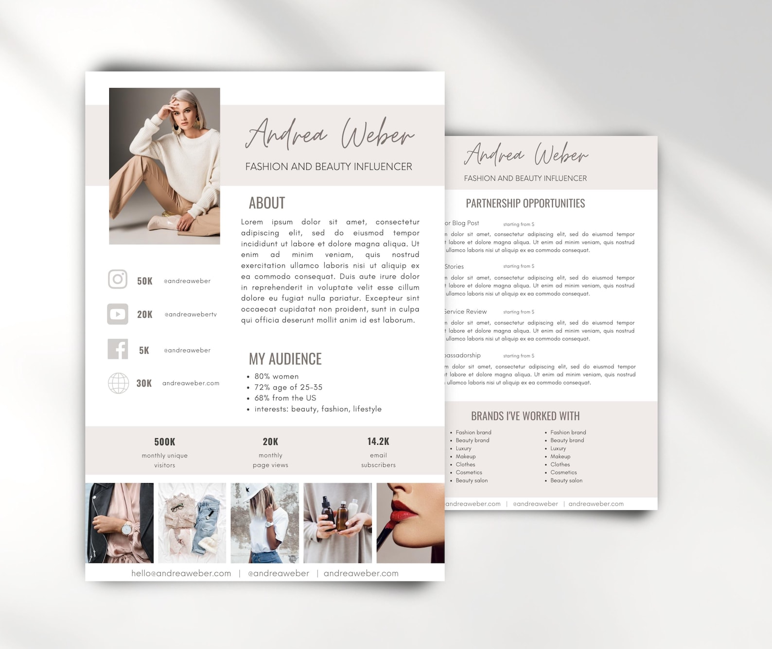 Media Kit With Rate Card, Media Kit Template for Canva, Instagram ...